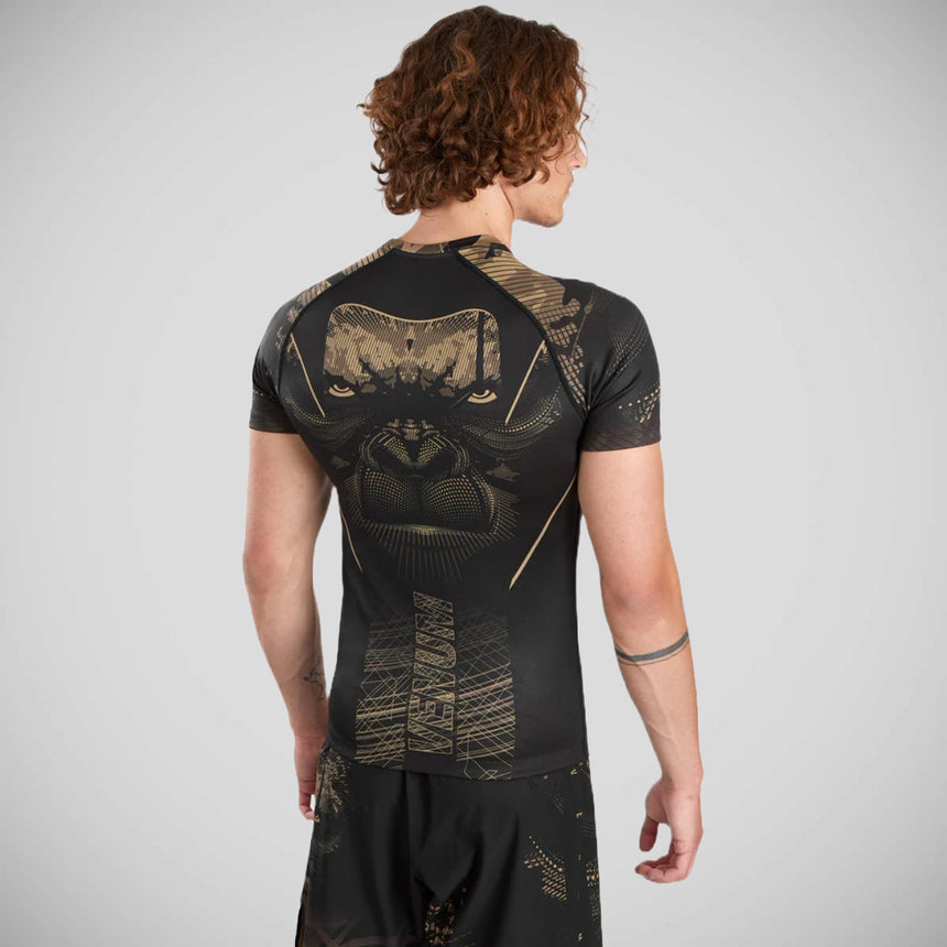 Black/Sand Venum Gorilla Jungle Short Sleeve Rash Guard – Bytomic Trade ...