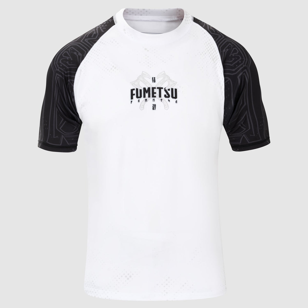 White/Black Fumetsu Berserker Short Sleeve Rash Guard – Bytomic Trade ...